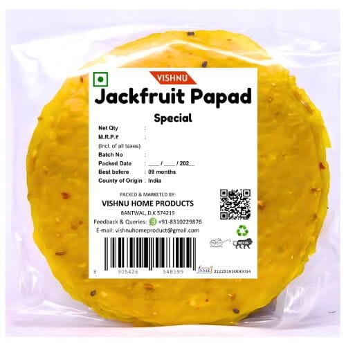 Ready-to-Cook Jackfruit Papad 200g - Healthy, Authentic, and Delicious Snack Option